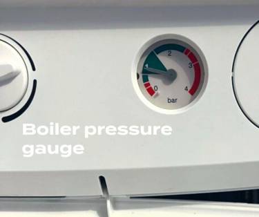 What should the boiler pressure be when the heating is on?